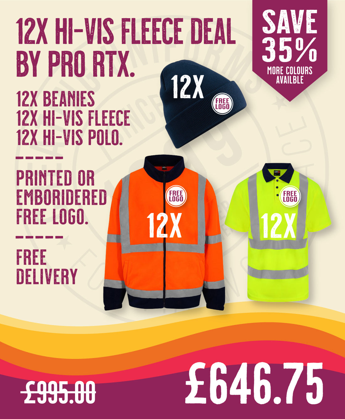 12x Hi-Vis Fleece Deal By Pro RTX – printlab.clothing